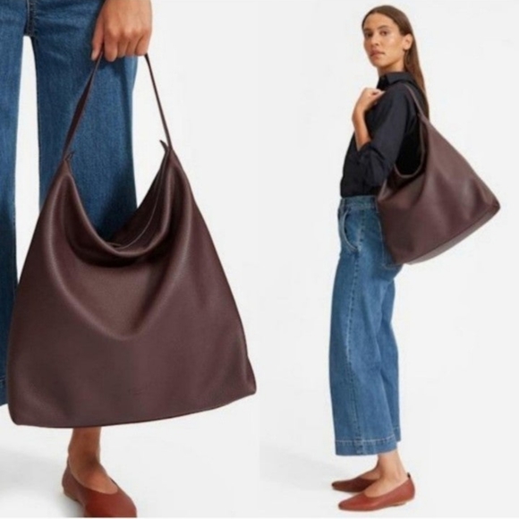 Everlane | Bags | Everlane The Boss Bag Pebbled Leather Burgundy North ...